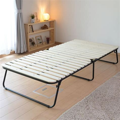 Jp 山善 Yamazen 折りたたみ ベッドフレーム すのこ 【完成品】シングル 耐荷重200kg 幅98 5×奥行200×高さ37cm 組立不要 一人暮らし