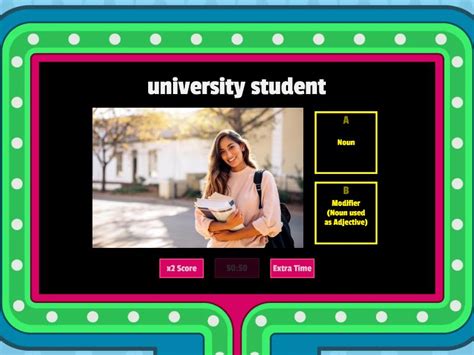 Game Quiz Nouns And Modifiersnouns Used As Adjectives Gameshow Quiz