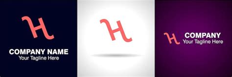 Um símbolo h vermelho e um logotipo h Vetor Premium