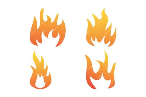 Collection Dicônes De Feu Symbole De Flamme De Feu Logotype De