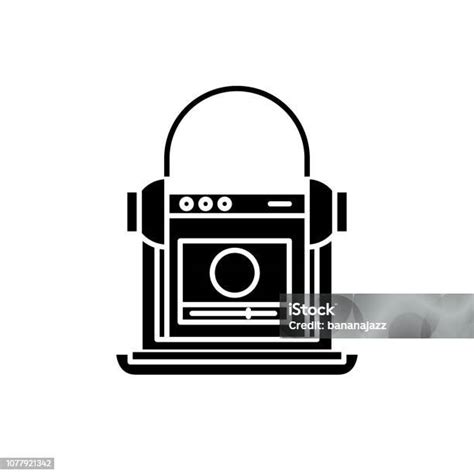 Icône De Lécole En Ligne Noir Vector Signe Sur Fond Isolé Symbole De