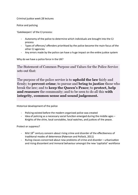 Criminal Justice Week 28 Lectures Criminal Justice Week 28 Lectures