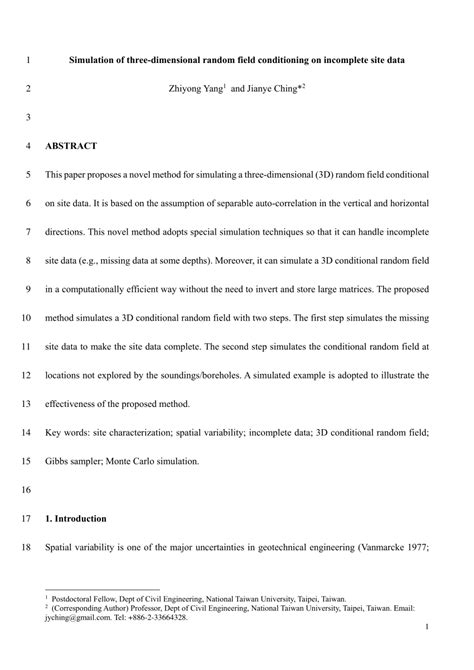 Pdf Simulation Of Three Dimensional Random Field Conditioning On
