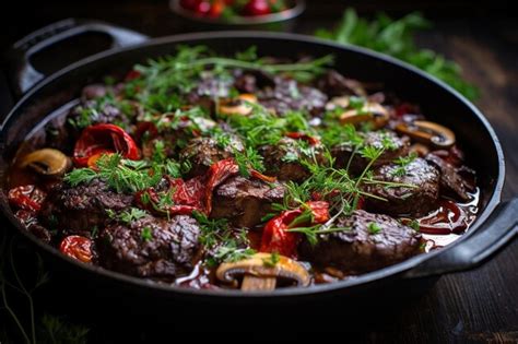 Rich Beef And Mushroom Stew Premium Ai Generated Image