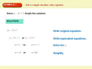 Solve A Simple Absolute Value Equation Presentation Free To Download