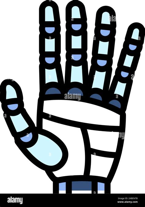 Palm Robot Hand Gesture Color Icon Vector Illustration Stock Vector