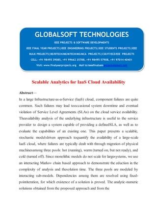 2014 IEEE DOTNET CLOUD COMPUTING PROJECT Scalable Analytics For Iaa S