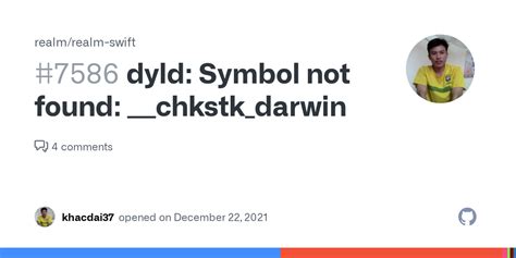 Dyld Symbol Not Found Chkstkdarwin · Issue 7586 · Realmrealm Swift · Github