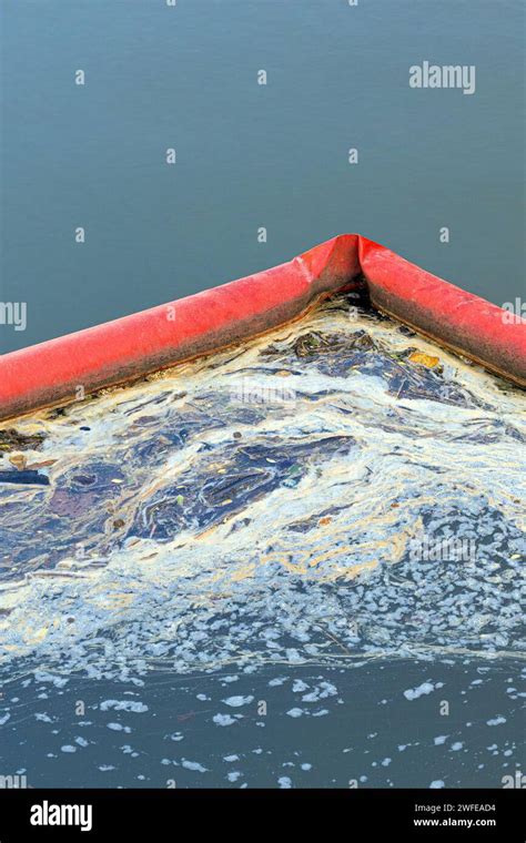 Floating Barrier For Debris Floating In A Pond Barrier For Floating Debris Cleaning A Pond