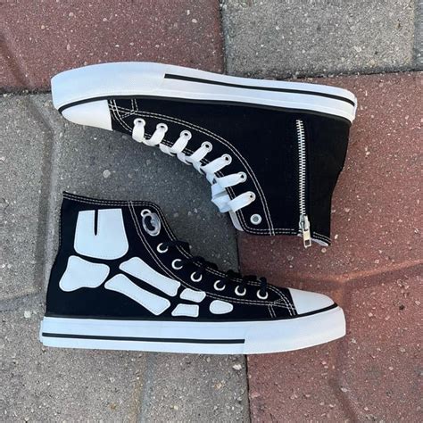 Custom Skeleton High Top Sneakers Rcustomshoes