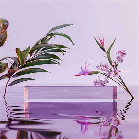 Premium Photo Rectangular Perspex Product Stand With Crystal Clear