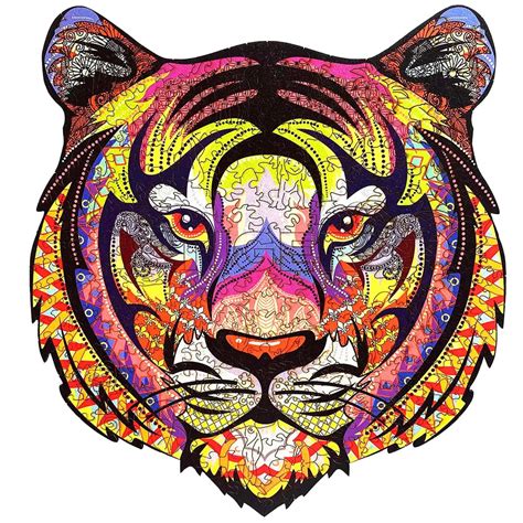 Wooden Jigsaw Puzzle Tiger Puzzle Storm