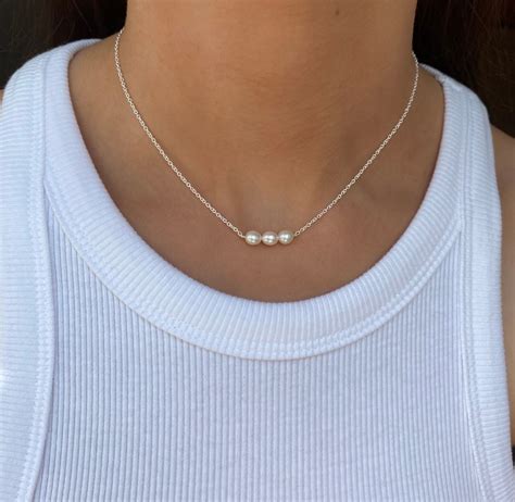 Freshwater Pearl Necklace Sterling Silver 925 Handmade Pearl Choker