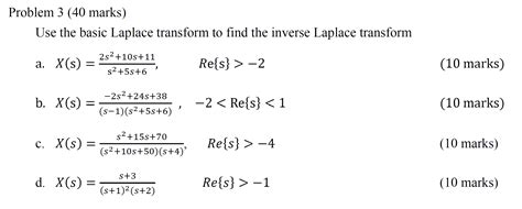 Solved Problem 3 40 Marks Use The Basic Laplace Transform