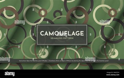 Set 5 Seamless Camouflage Patterns War Illustration Traditional