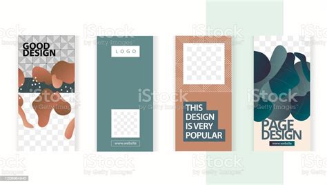 소셜 네트워크 인스 타 그램 스토리의 디자인을위한 최신 편집 세트 템플릿 및 이미지 프레임인쇄 섬세 한 파스텔 색의 반점 현대