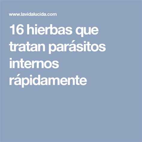 hierbas muy eficaces que tratan parásitos internos rápidamente