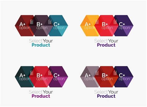 Premium Vector Set Of Abstract Geometric Hexagon Design With Options