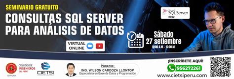 Seminario Gratuito Consultas Sql Server Para AnÁlisis De Datos 2025