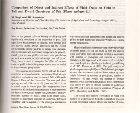 Pdf Comparison Of Direct And Indirect Effects Of Yield Traits On