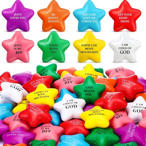 Hydren 48 Pack Star Stress Balls Christian Stress Relief