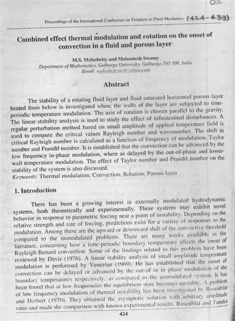 Pdf Combined Effect Of Thermal Modulation And Rotation On The Onset Of Convection In Fluid And