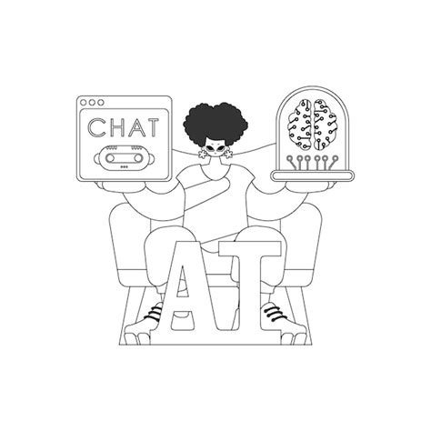 Premium Vector Girl Holds Ai Model Art Created With Vectors