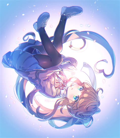 Safebooru 1girl Aicedrop Alternate Legwear Aqua Eyes Black Pantyhose