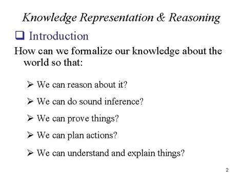 Knowledge Representation Reasoning Part 1 Propositional Logic University