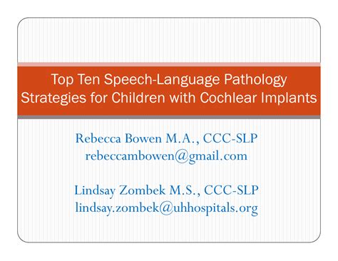 Speech Babble Hierarchy Rebecca Bowen M Ccc Slp Rebeccambowengmail Lindsay Zombek M Ccc
