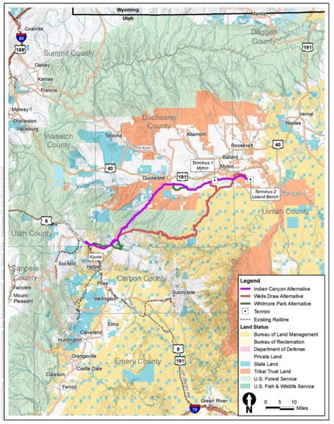 Uinta Basin Railway Map Proposed Routes Surface Transportation Board