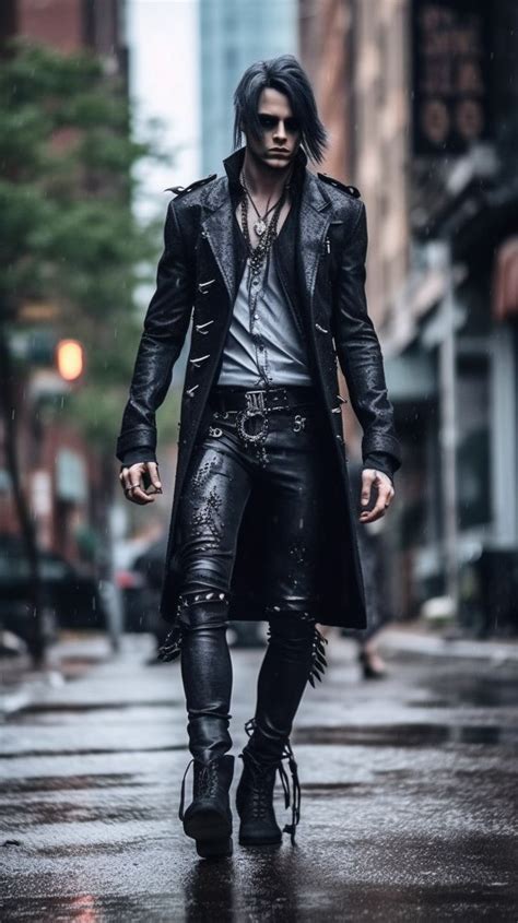 Goth Man Created With Ai By Amanda Church Gothic Outfits Male Punk