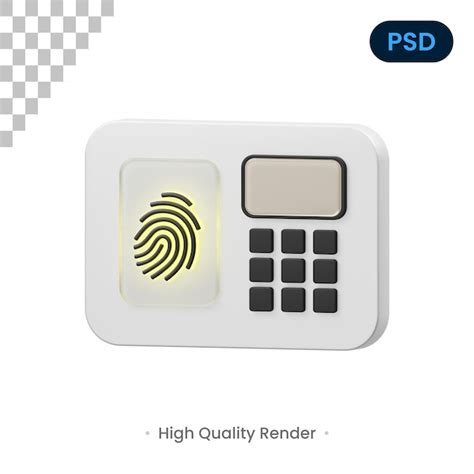 Premium Psd Fingerprint 3d Icon Premium Psd