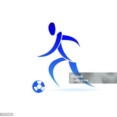 ミニマリスト スタイルのサッカー プレーヤーのセットですスポーツ アイコン ベクトルは白い背景で隔離 アイコンのベクターアート素材や画像を