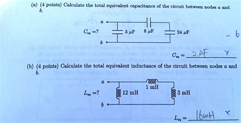 solved a calculate the total equivalent capacitance of the circuit
