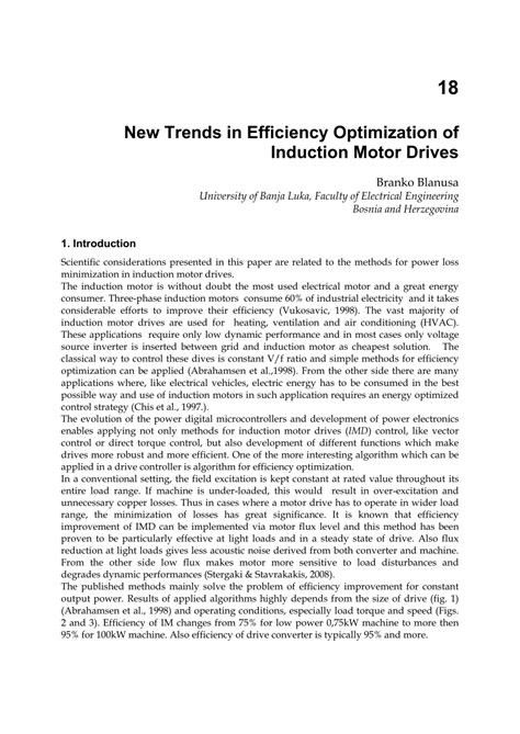 Pdf New Trends In Efficiency Optimization Of Induction Motor Drives