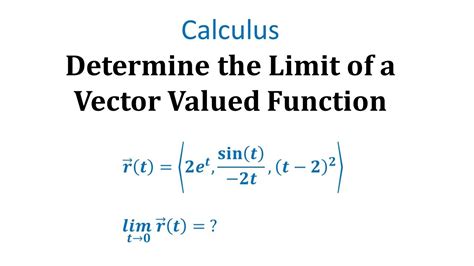 Determine The Limit Of A Vector Valued Function T Approach 0 Youtube