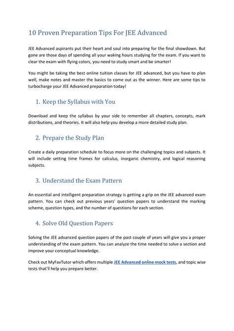 PPT Proven Preparation Tips For JEE Advanced PowerPoint