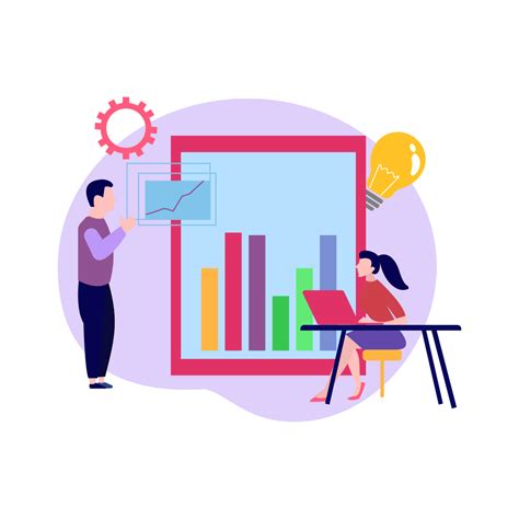 Female Working Chart Graph Idea Icon Download On Iconfinder