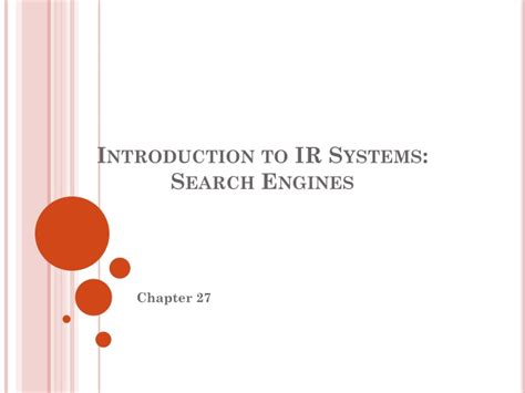 ppt introduction to ir systems search engines powerpoint