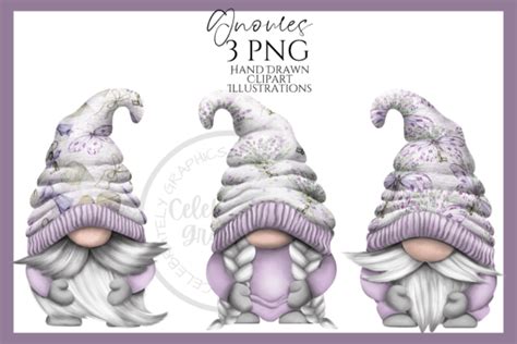 Lavender Gnome Clipart Graphic By Watercolour Lilley Creative Fabrica