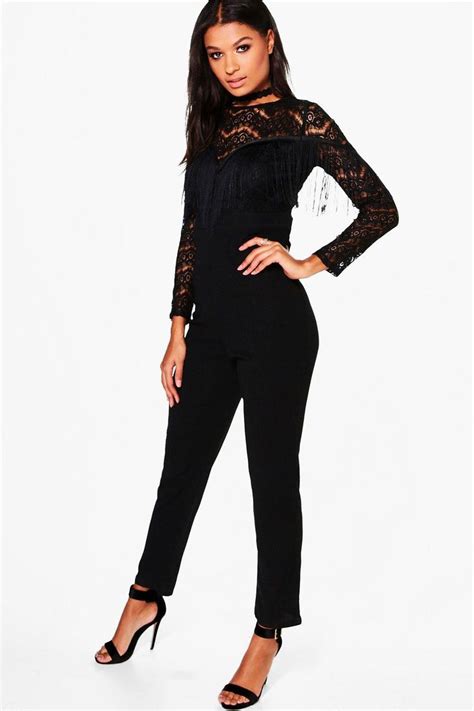 Corded Lace Tassel Body Long Sleeve Jumpsuit Fashion Long Sleeve