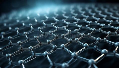 Molecular Structure Of Graphene New Material Illustration Stock