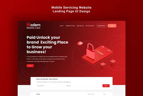 Mobile Servicing Website Landing Page Ui Design Behance