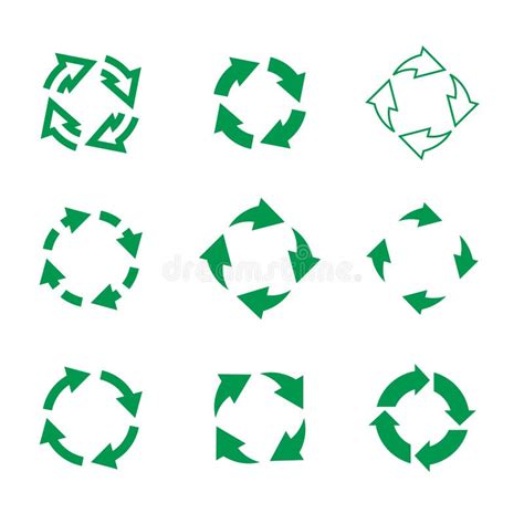 Set Of Vector Refresh And Recycling Arrows For Web Collection Of Icons Stock Vector