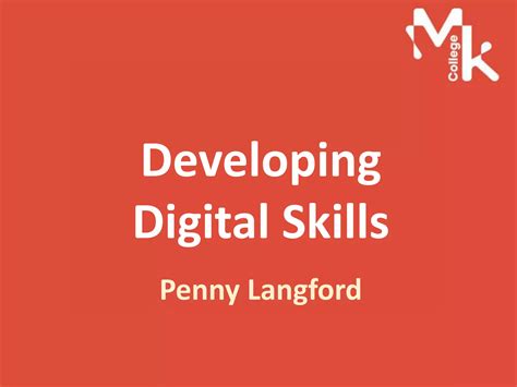 Developing Digital Skills Ppt