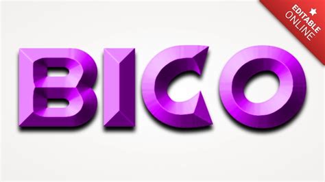 Bico Purple Beveled Text Effect Generator