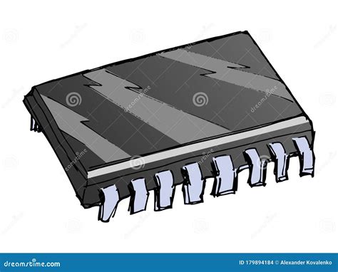 Vector Illustration Of Microchip Stock Illustration Illustration Of