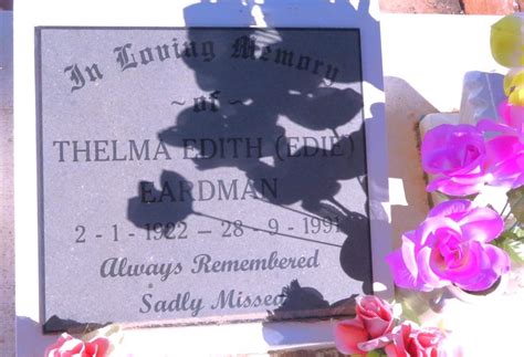 Thelma Edith “edie” Eardman 1922 1991 Find A Grave Memorial
