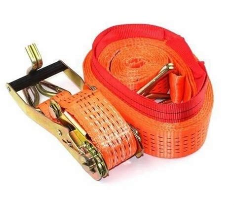 Orange Polyester Cargo Ratchet Lashing Belt For Moving Industrial